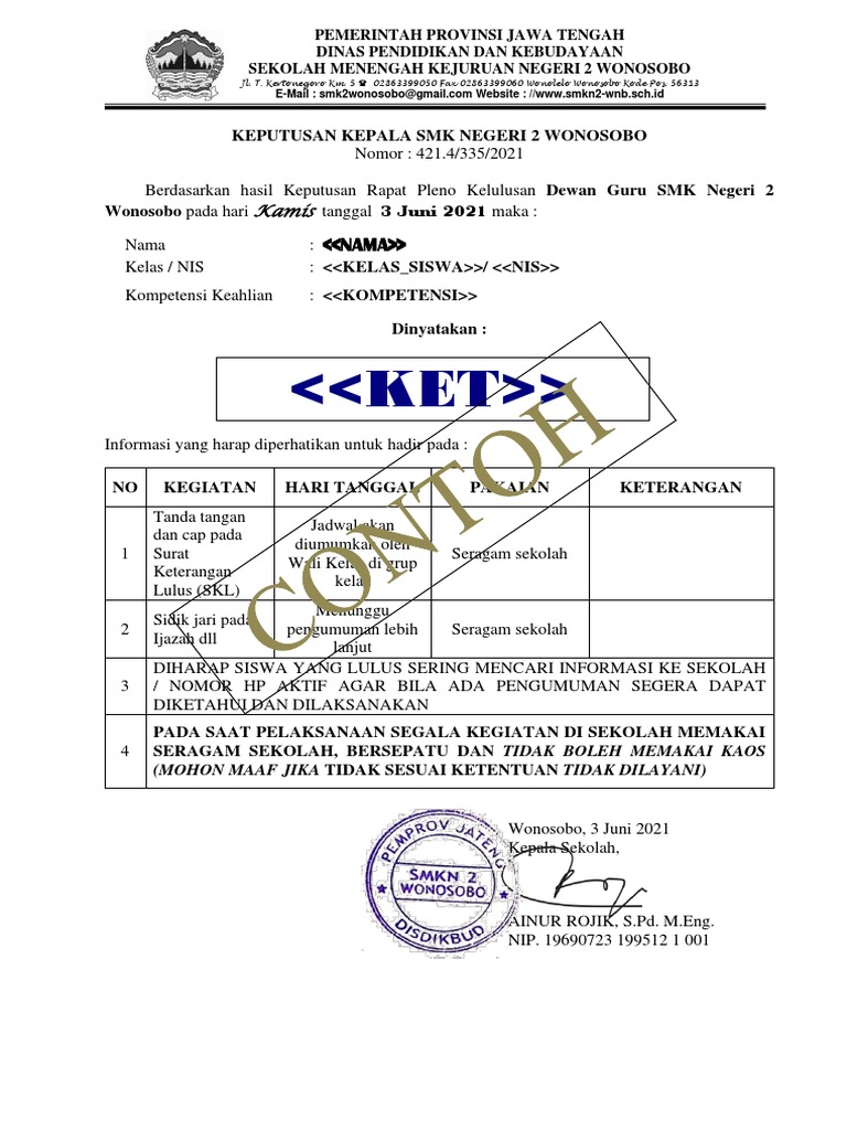 Contoh Pengumuman | PDF