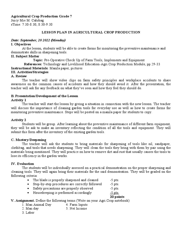 Agri Crop | Download Free PDF | Lesson Plan | Learning