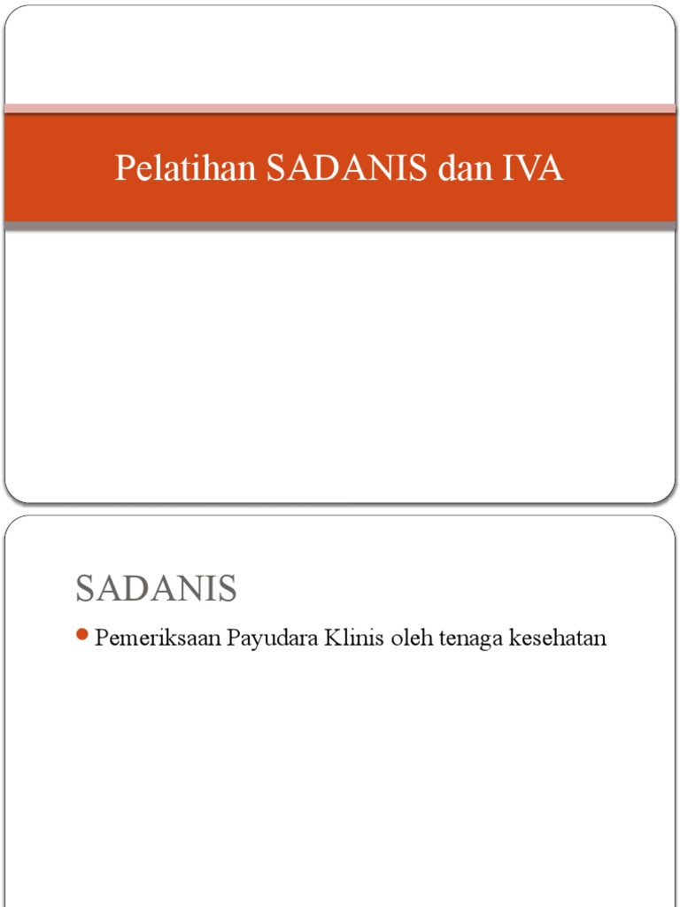 Pelatihan SADANIS dan IVA untuk WUS | PDF | Kesehatan Holistik | Sains ...