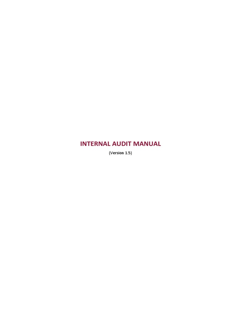 IA Manual | PDF | Internal Audit | Audit