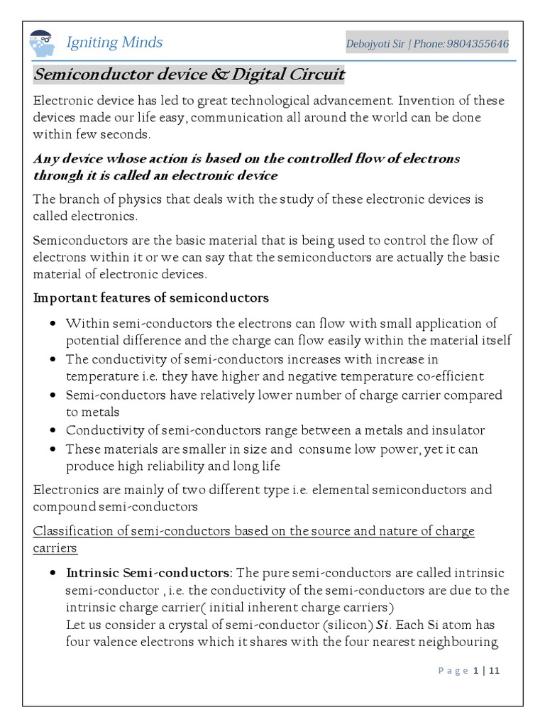 Semi Conductor | PDF | Semiconductors | P–N Junction