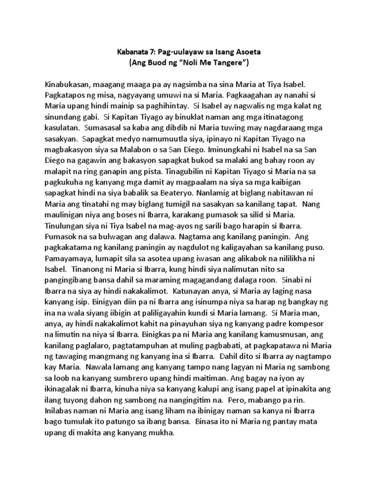 Kabanata 7 Buod | PDF