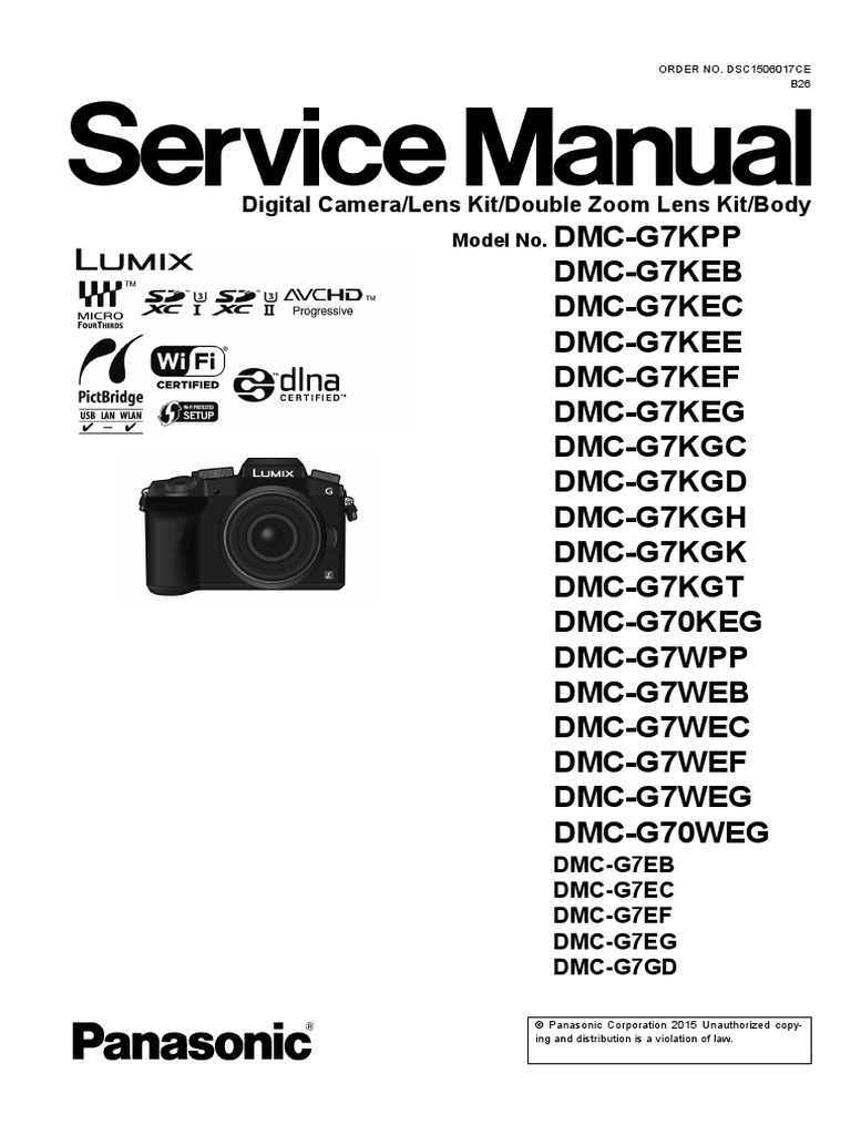 Panasonic Dmc-g7 Dmc-g70 Series SM | PDF | Electrostatic Discharge | Ac ...