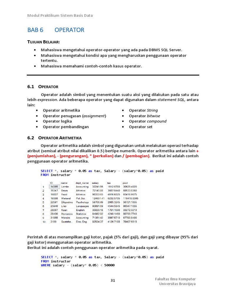 Bab 6 Operator | PDF