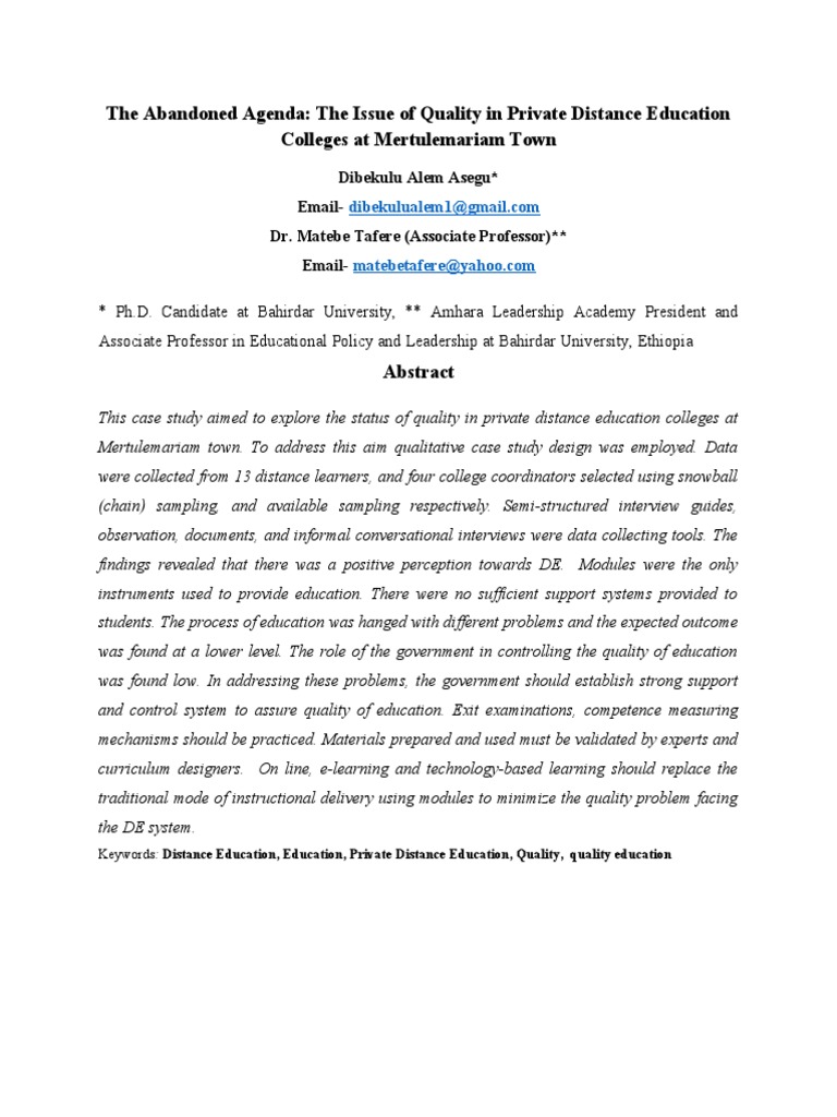 Abandond Revised Manuscript (Final For Publication) | PDF | Distance Education | Learning