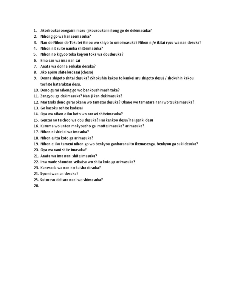 Japanese Jikoshoukai Guide | PDF | Language Arts & Discipline