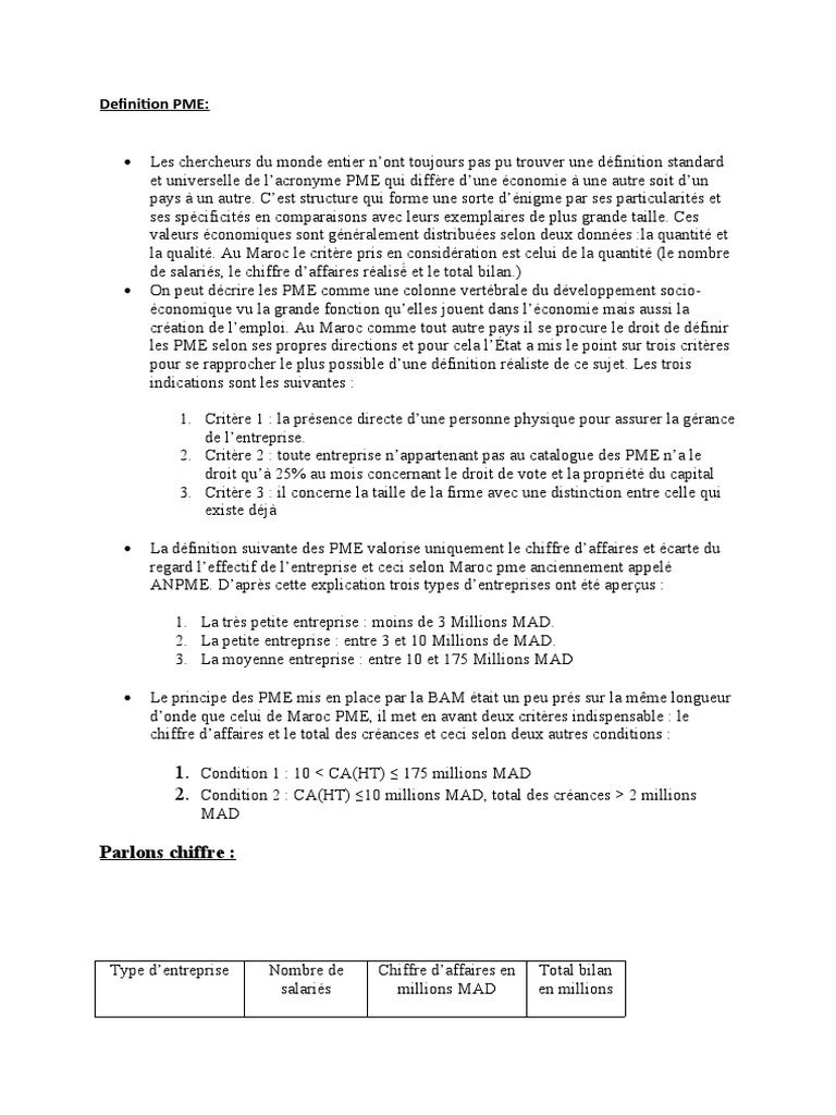 Definition PME | PDF | Petite ou moyenne entreprise | Business