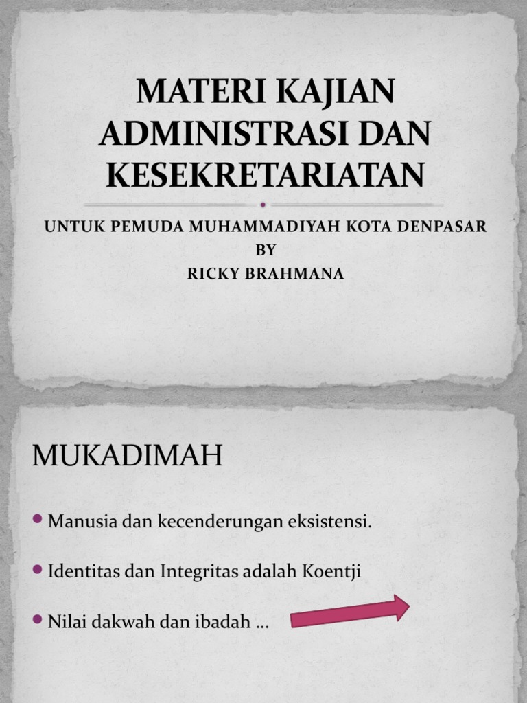 MATERI KAJIAN ADMINISTRASI DAN KESEKRETARIATAN - Ricky | PDF