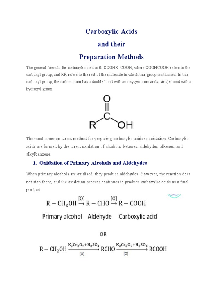 Carboxylic Acids PrepaRAtion | PDF | Carboxylic Acid | Hydrolysis
