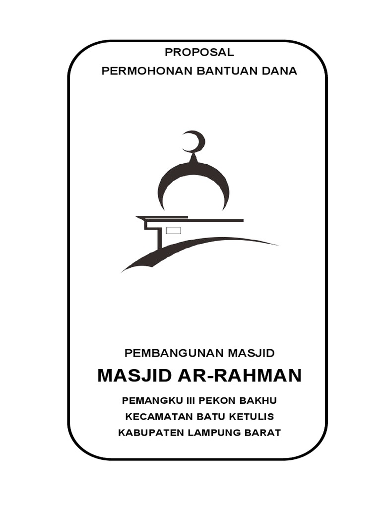 Proposal Pengajuan Dana Masjid Ar Rahman | PDF