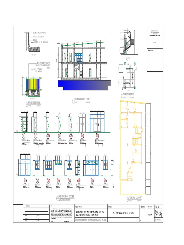 D1 D2 D3 D4 D5 D6 D7: Section Thru "B-B" Stair Details | PDF | Window ...