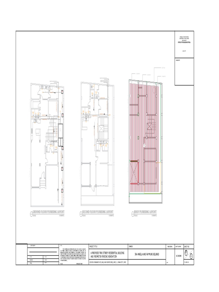 Ground Floor Plumbing Layout Second Floor Plumbing Layout Roof Plumbing ...