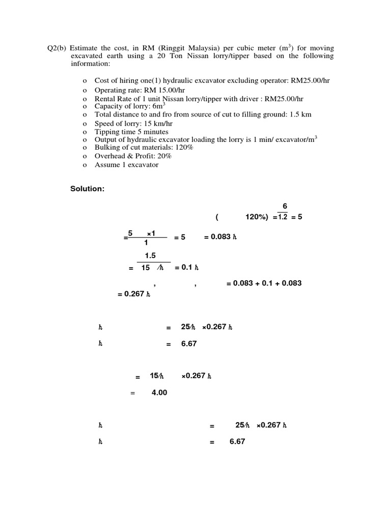 Chapter 4-Estimating-Worked Examples.2 (B) - Unit Rate - Excavation ...