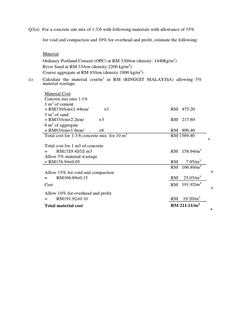 Chapter 4-Estimating-Worked Examples.3 (A) - Concrete Site Mix.Q+Ans ...