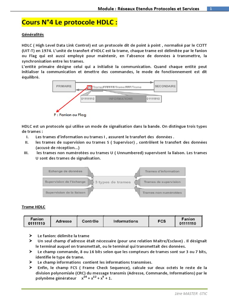 4 HDLC | PDF | Protocoles de communication | Informatique