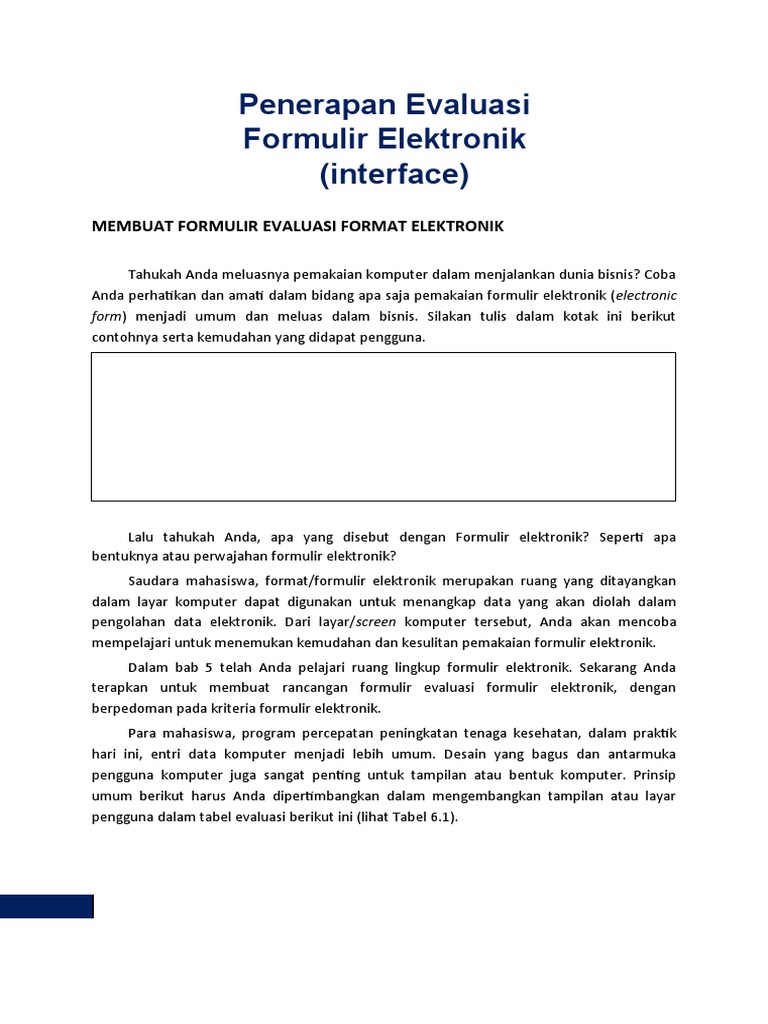 Penerapan Evaluasi Formulir Elektronik | PDF | Bisnis
