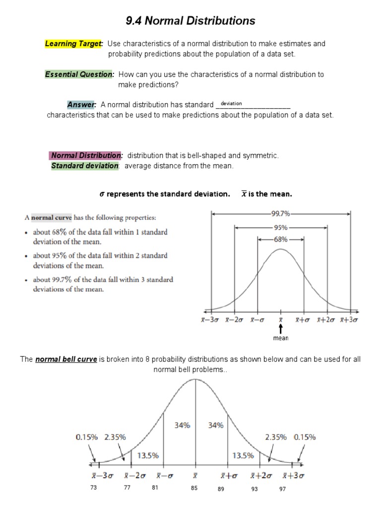 Kami Export - Tyrone Lee - Notes For 9.4 Normal Distributions | PDF ...