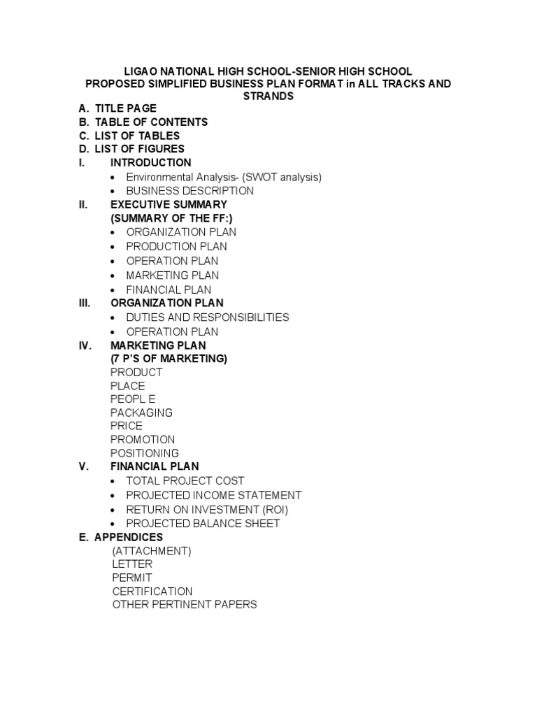 Business Plan Format | Download Free PDF | Expense | Financial Services