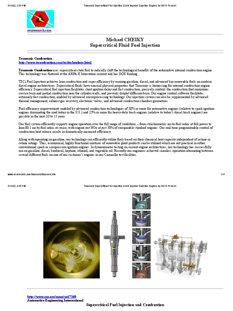 Transonic Supercritical Fuel Injection Could Improve Gasoline Engines ...
