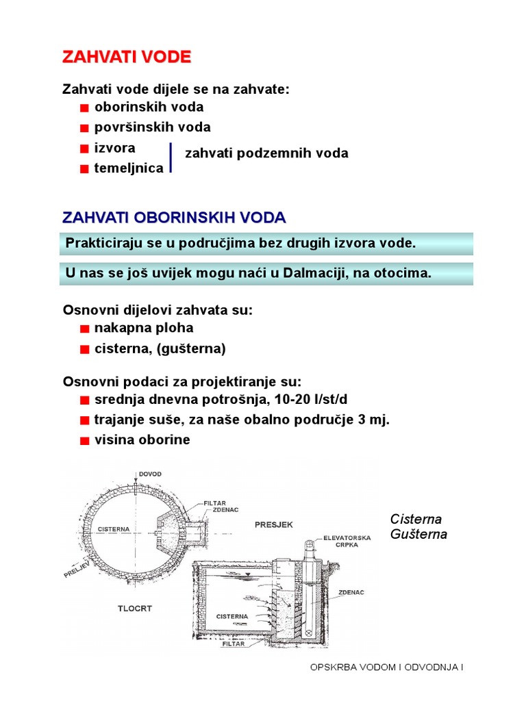 VODOOPSKRBA 04 - Zahvati Vode 1 | PDF