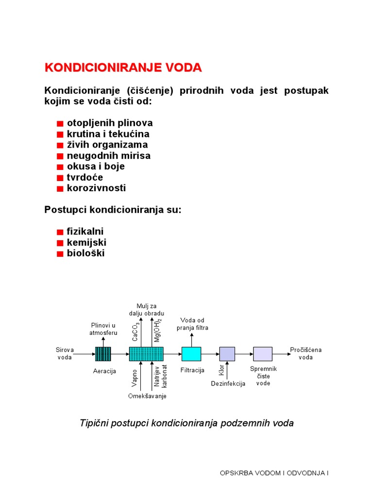 VODOOPSKRBA 12 - Kondicioniranje 1 | PDF