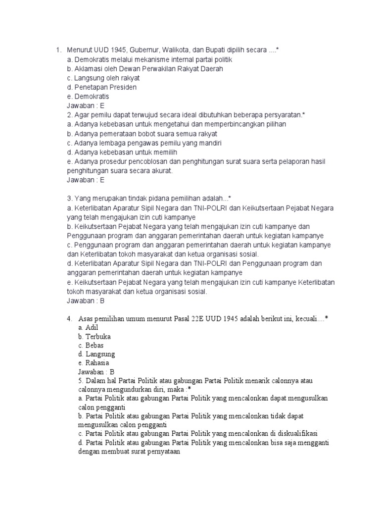 Soal Ujian PPK Pemilu | PDF