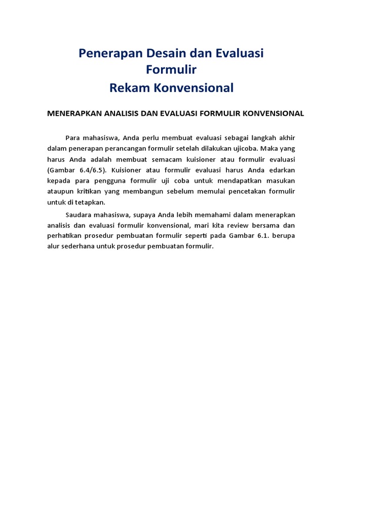 Panduan Evaluasi Formulir Mahasiswa | PDF | Karier & Perkembangan | Bisnis