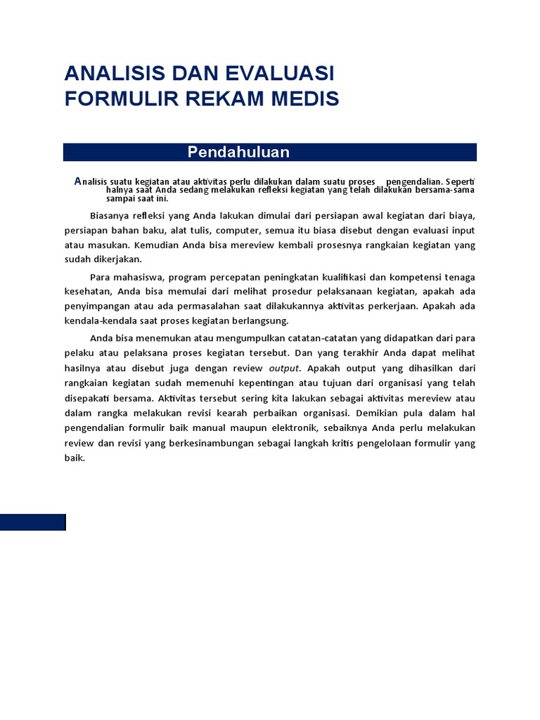 Analisis Dan Evaluasi Formulir | PDF Analisis Dan Evaluasi Formulir | PDF