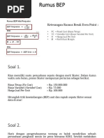 4 Contoh Soal Break Even Point BEP Jawabannya | PDF