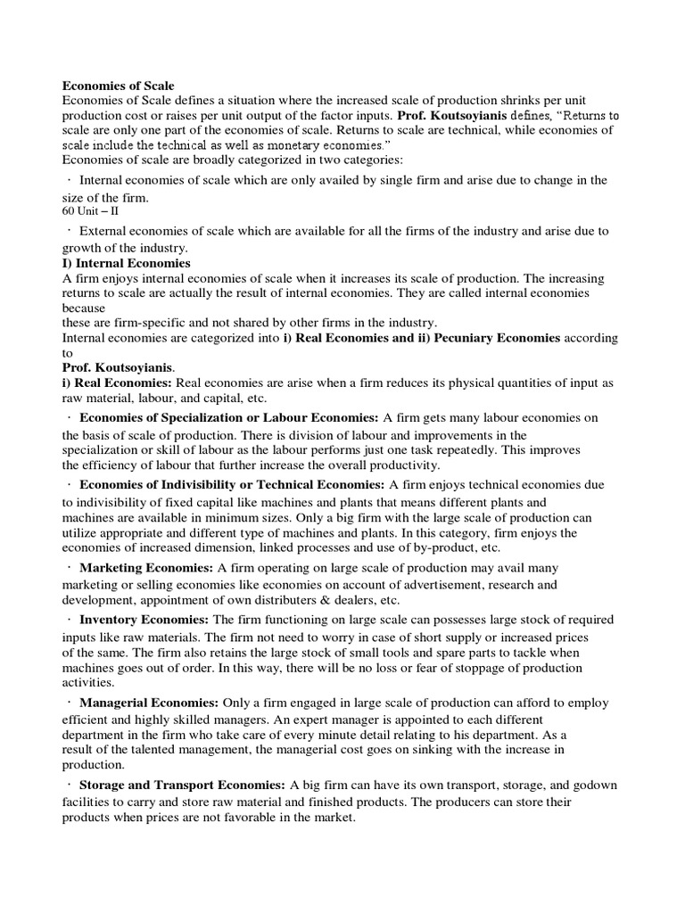 Economies of Scale | PDF | Economies Of Scale | Economics