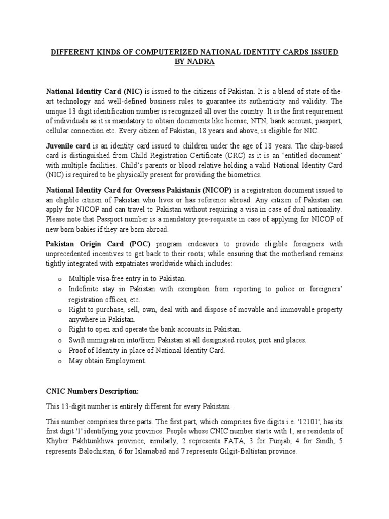 Nadra Cards | Download Free PDF | Identity Document | Government And ...