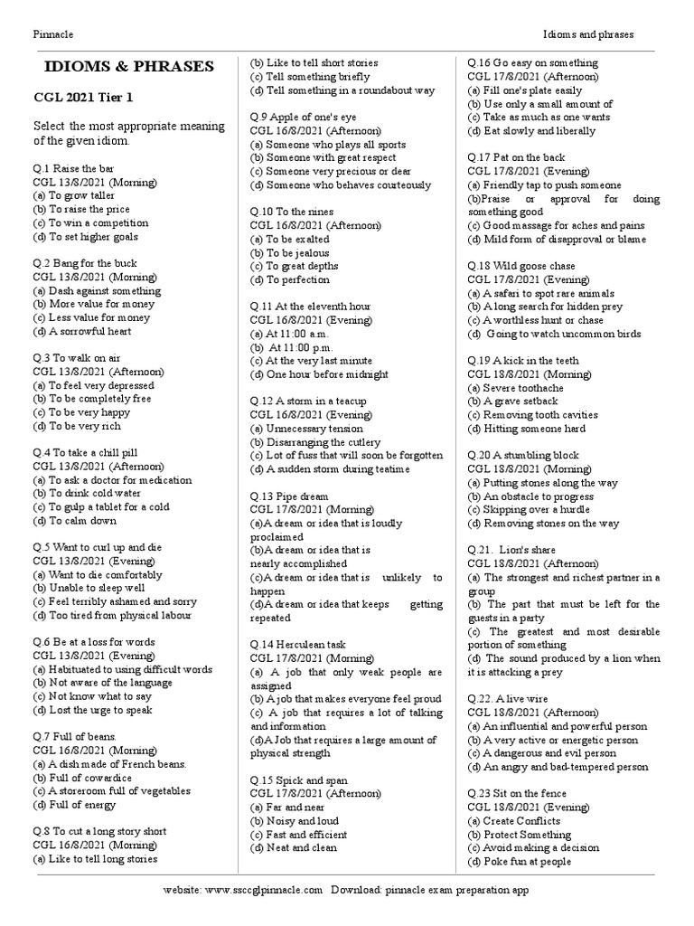 Idioms | PDF