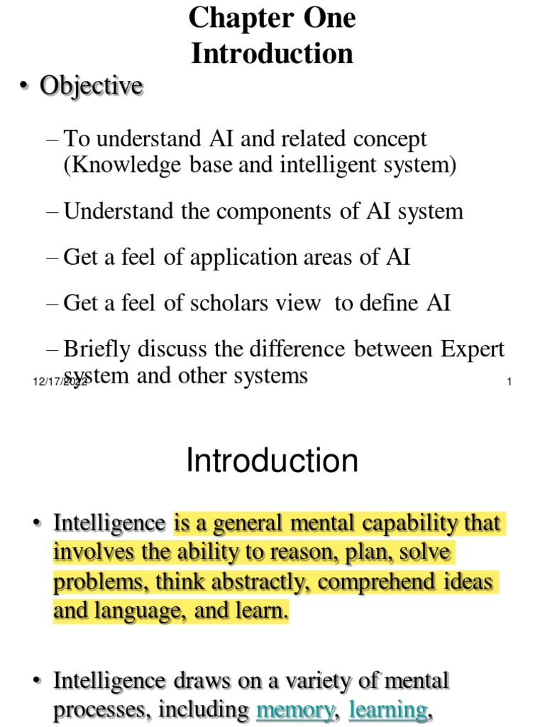 Chapter 1 - Introduction | PDF | Artificial Intelligence | Intelligence ...
