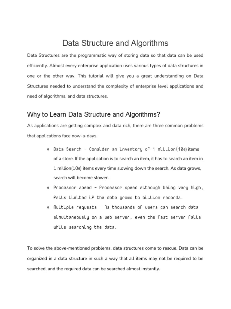 Data Structure And Algorithms Download Free Pdf Algorithms Data Structure