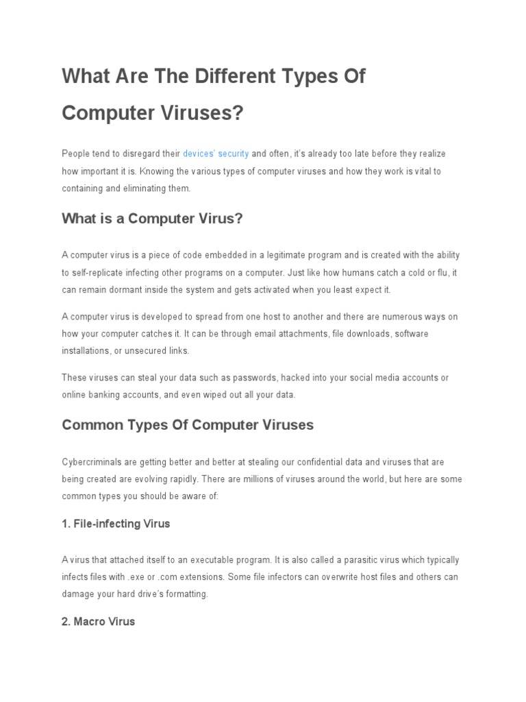 Computer Viruses | PDF | Computer Virus | Malware