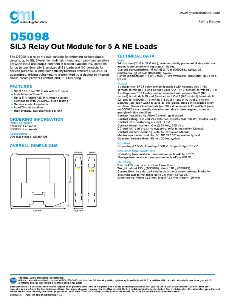 D5098 DTS0675 en | PDF | Relay | Electrical Engineering