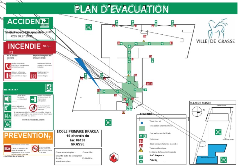 Plan d'Évacuation Incendie École Dracea | PDF | Sécurité publique | Feu