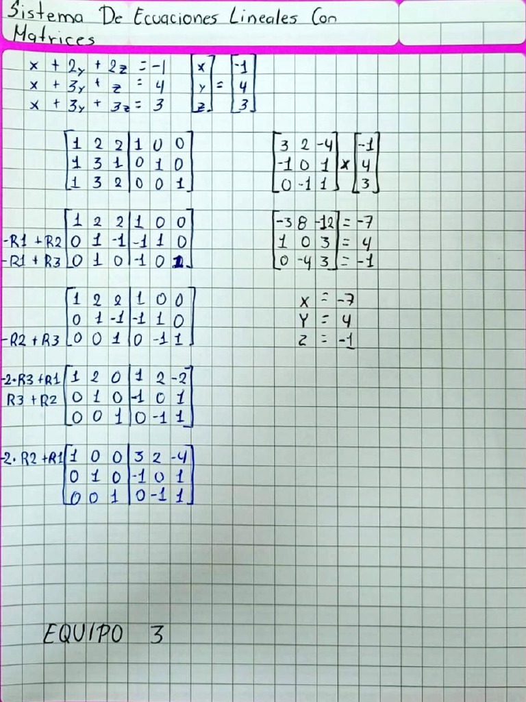 Sistema De Ecuaciones Lineales Con Matrices Pdf 7796