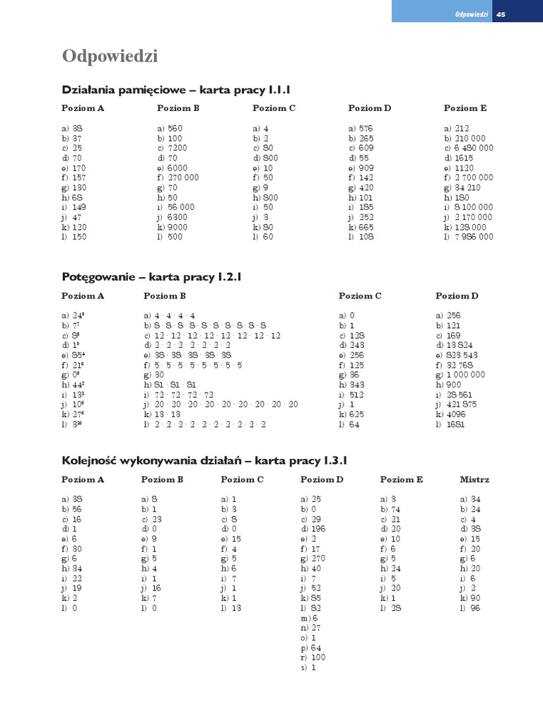 Karty Pracy Klasa 5 Odpowiedzi | PDF