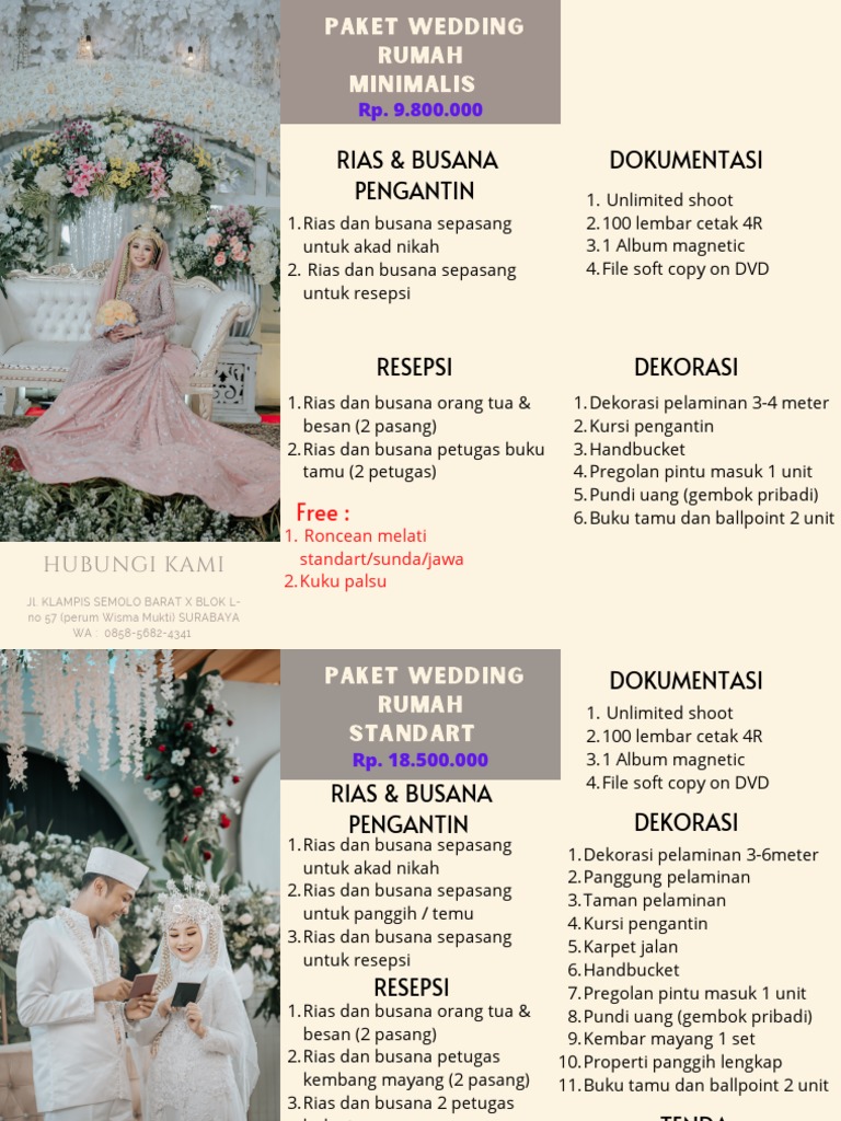 Paket Wedding Rumah 2022 | PDF