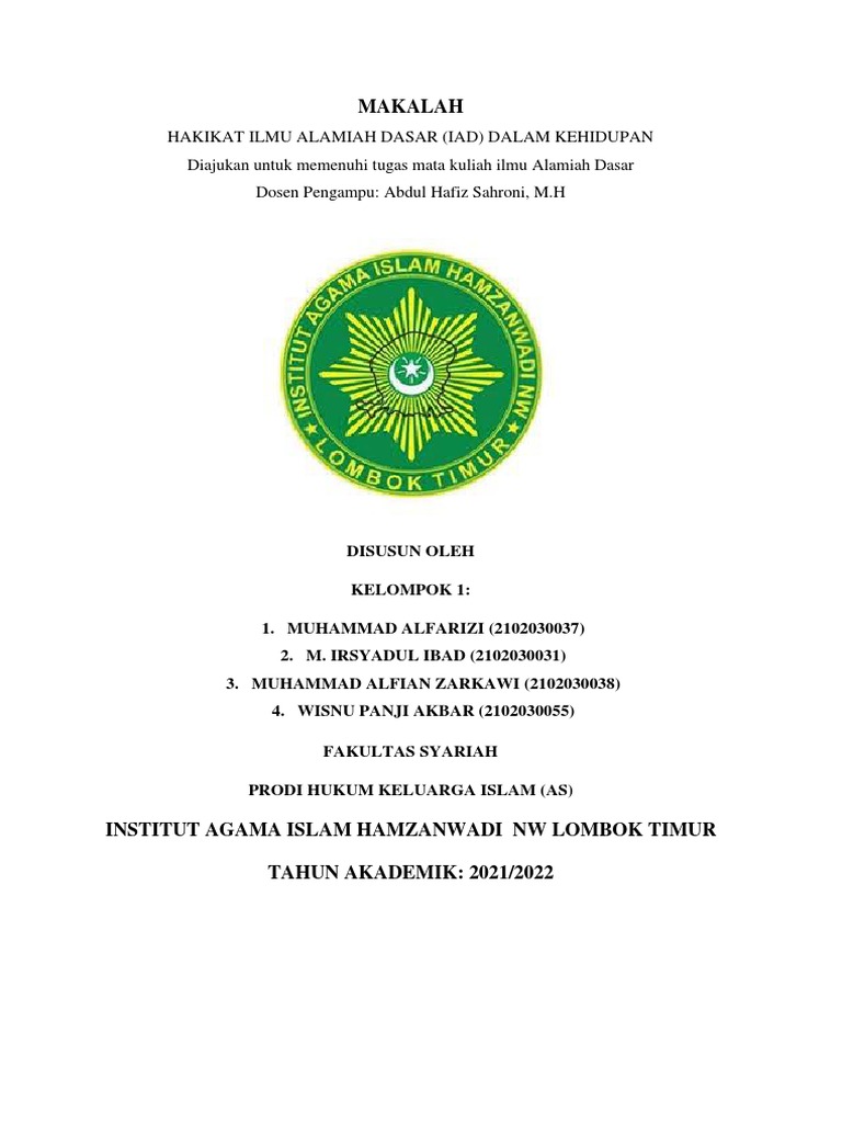 Hakikat Ilmu Alamiah Dasar dalam Kehidupan | PDF