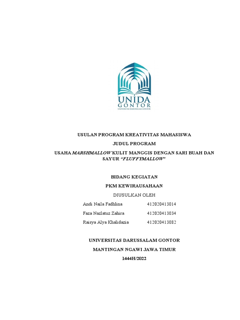 Usulan Program Kreativitas Mahasiswa | PDF Usulan Program Kreativitas Mahasiswa | PDF