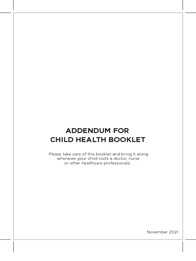 Child Health Addendum for Parents | PDF | Vaccines | Medicine