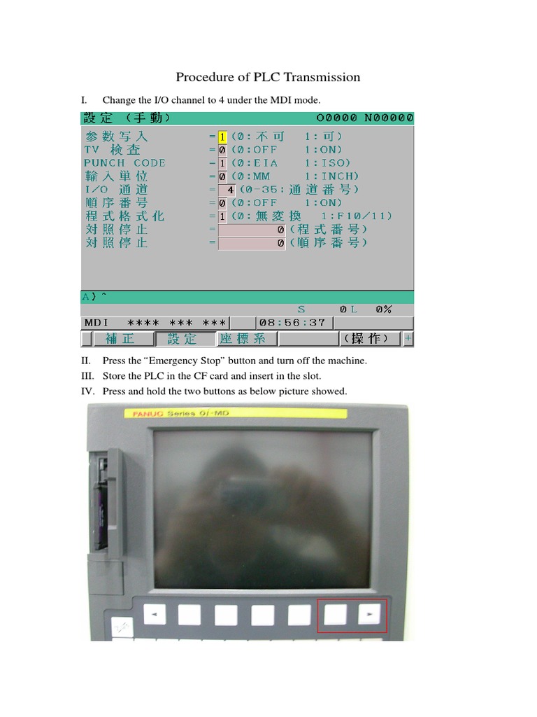 Procedure of PLC Transmission FANUC | PDF | Computers