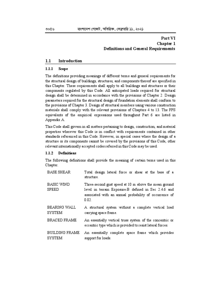 BNBC 2020 Structure | PDF | Wall | Framing (Construction)