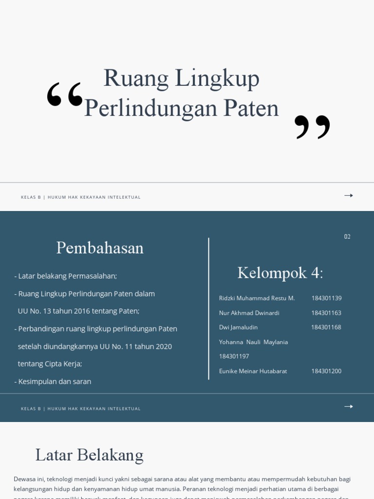 HKI - Ruang Lingkup Paten | PDF