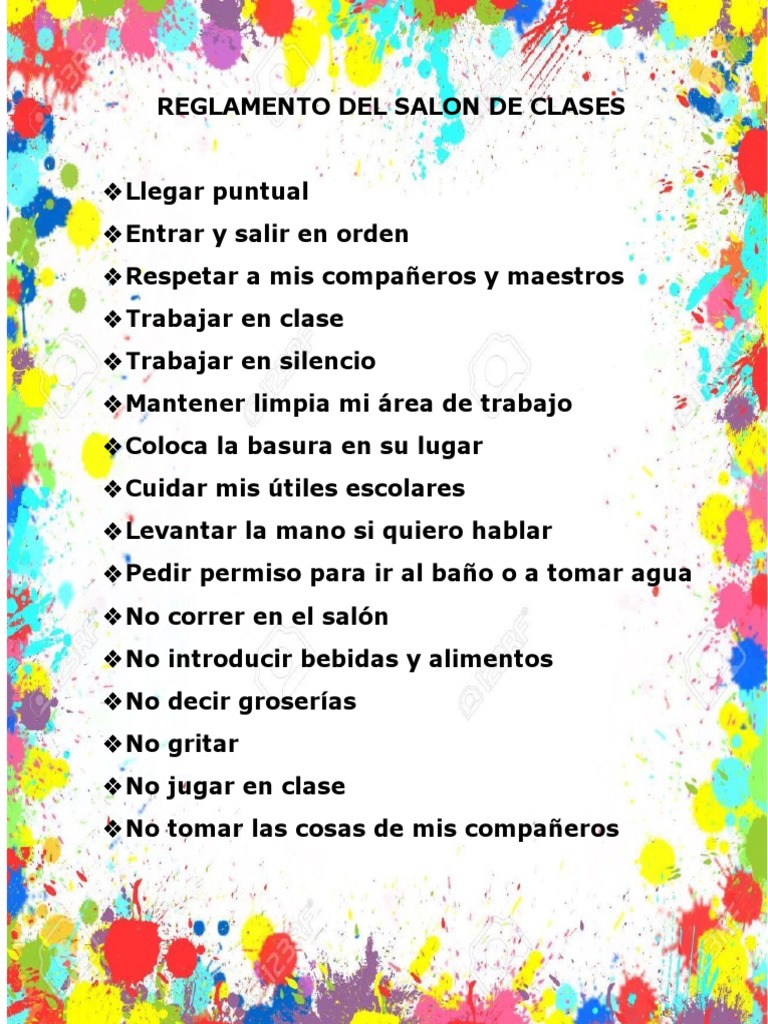 Reglamento Del Salon de Clases | PDF