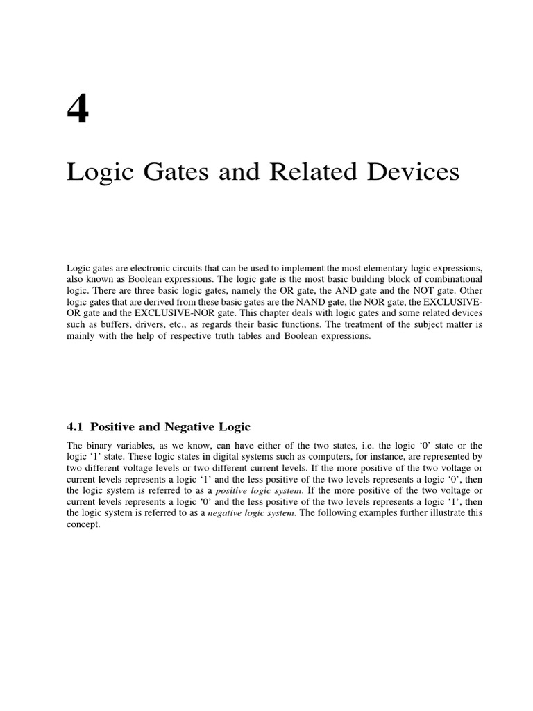 Chapter IIa Logic Gates | PDF | Logic Gate | Digital Electronics