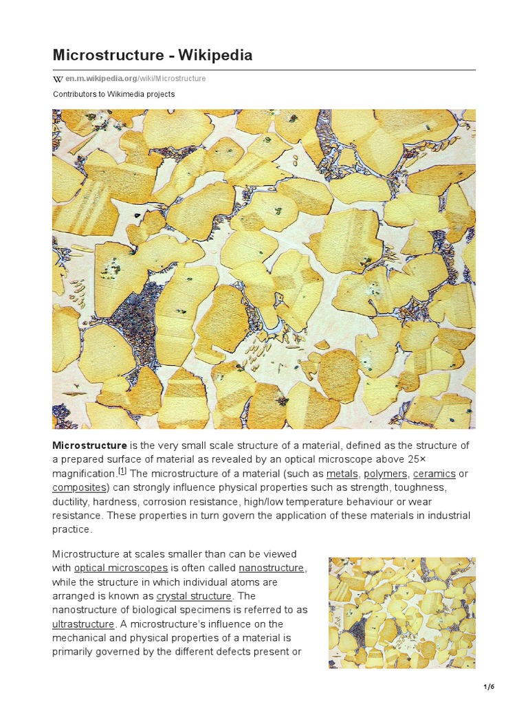 Microstructure - Wikipedia | PDF | Microstructure | Applied And Interdisciplinary Physics
