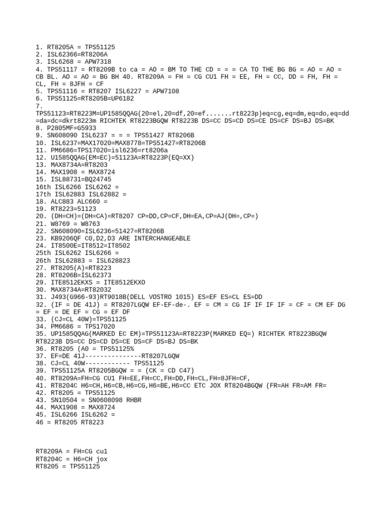 IC Code Interchangeability List | PDF | Computer Hardware